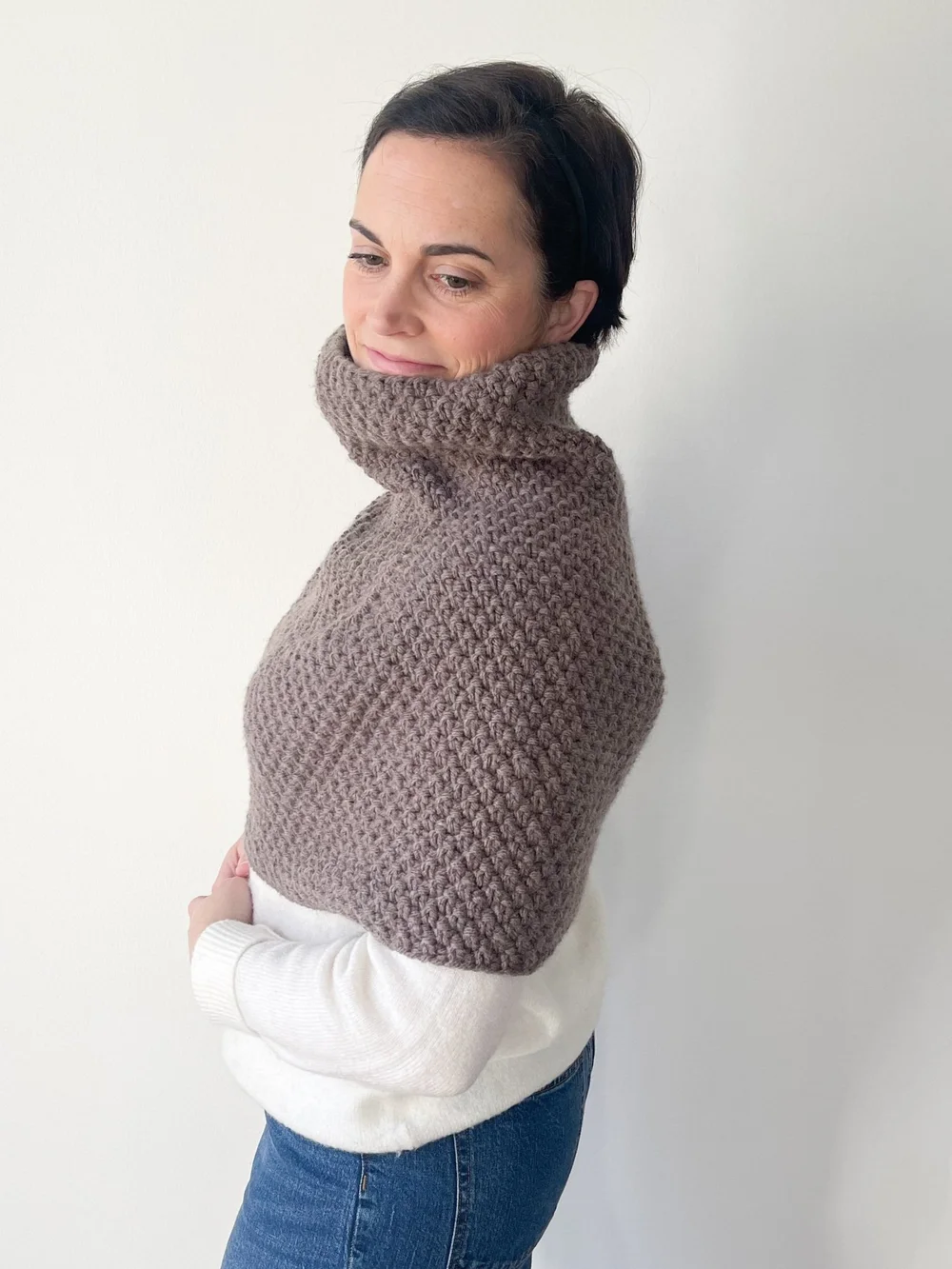 Chunky Knit Shrug Knitting Pattern | Mountain Time Capelet — Ashley Lillis