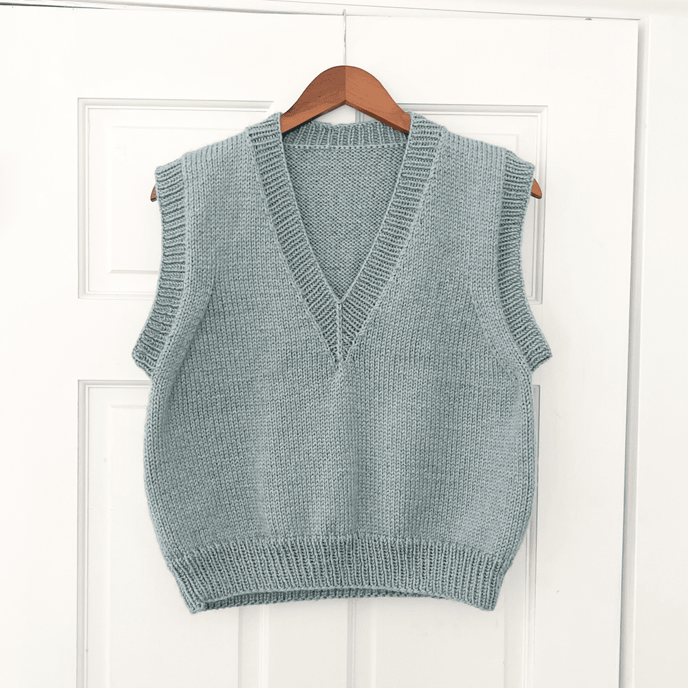 V-Neck Sweater Vest Knitting Pattern and Video Tutorial | Wildwood V ...