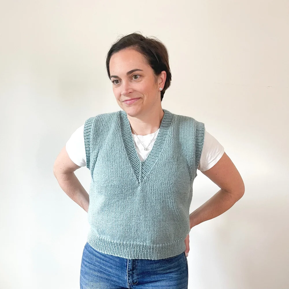 V-Neck Sweater Vest Knitting Pattern and Video Tutorial | Wildwood V ...
