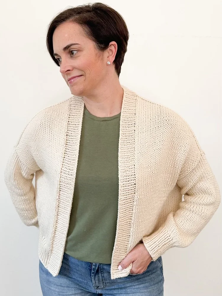 Top Down Simple Open Cardigan | The Ridgeway Cardigan Sweater Knitting ...