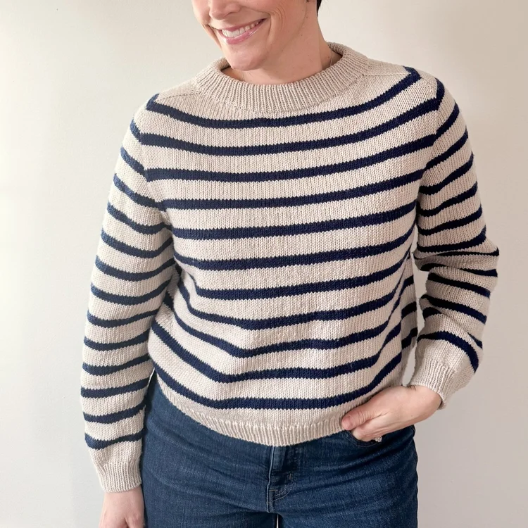 Knit a Striped Saddle Shoulder Contiguous Sweater | The Catalina ...