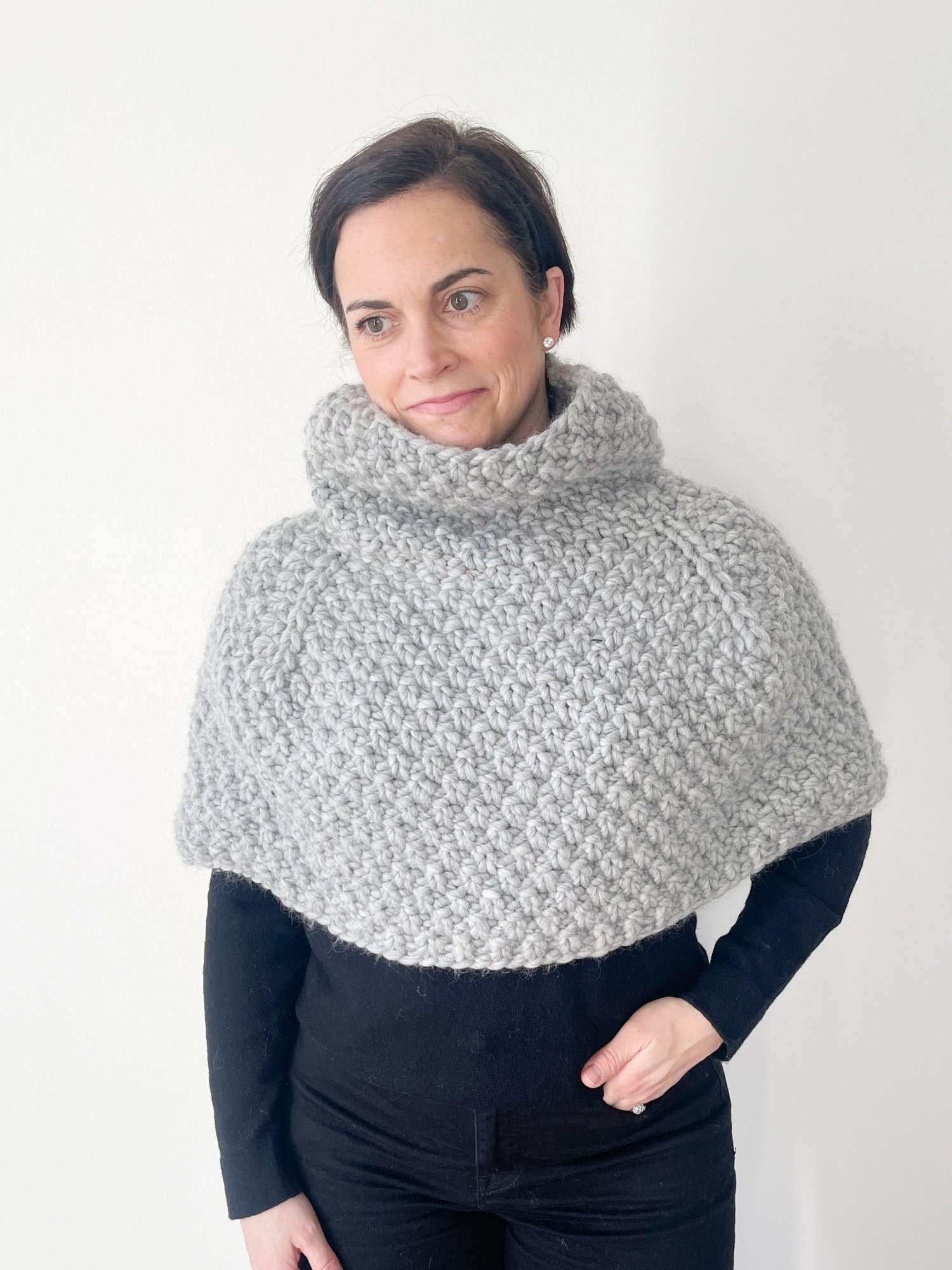 Chunky Knit Shrug Knitting Pattern | Mountain Time Capelet — Ashley Lillis