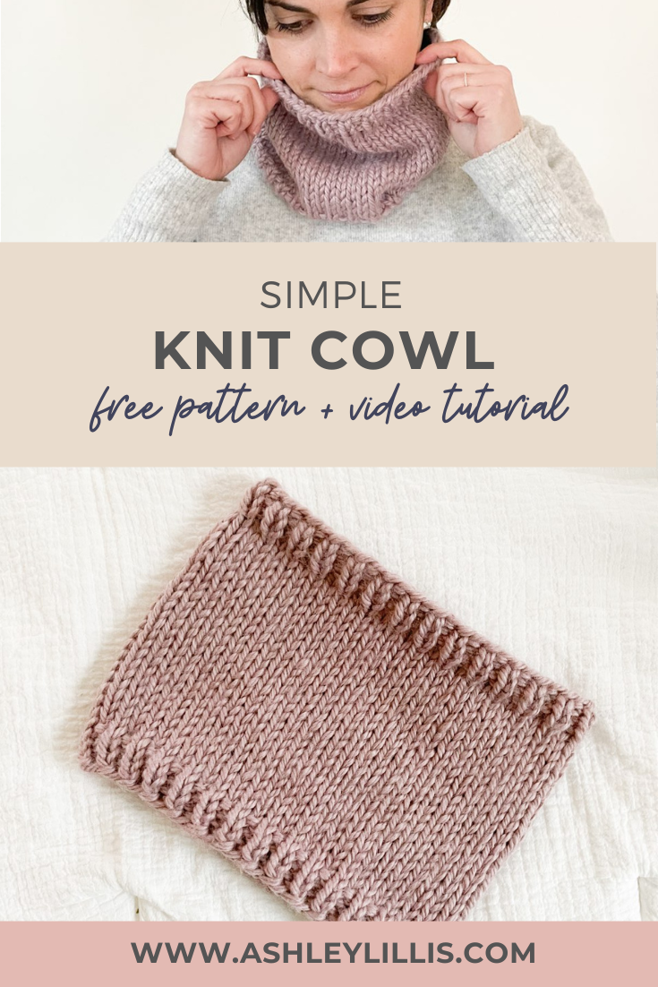 How to Knit a Cowl Scarf in the Round for Beginners | Easy Pattern ...