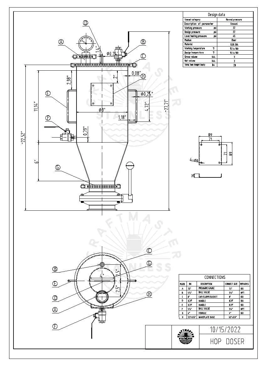Dry Hopper | Hop Doser | CraftMaster Stainless