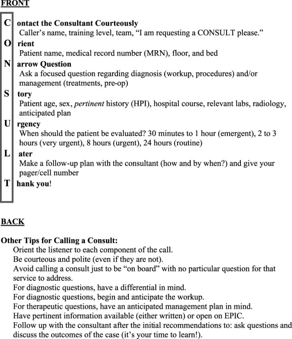 Calling Consults — Maimonides Emergency Medicine Residency