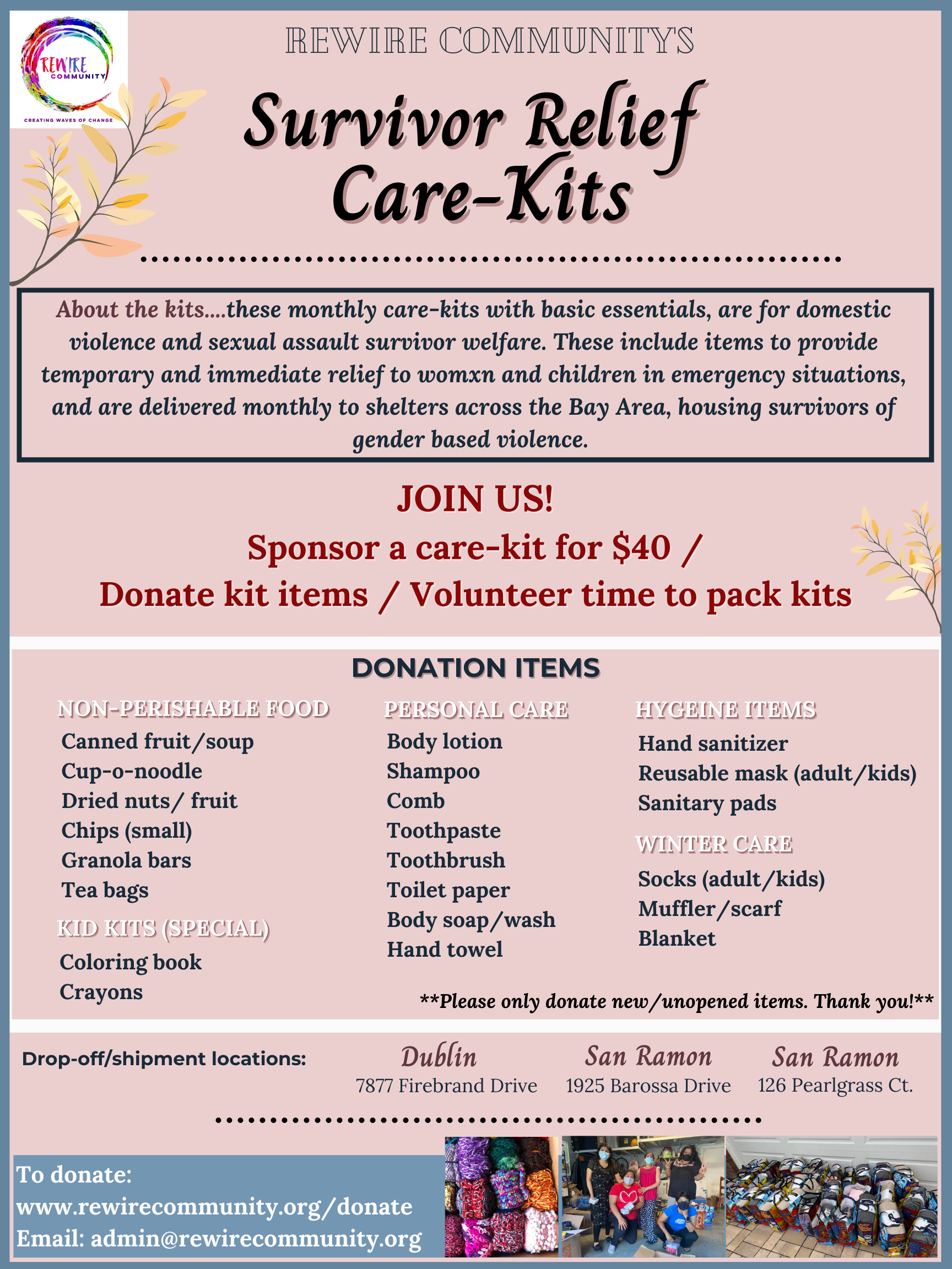 Survivor Relief Programs — Rewire Community