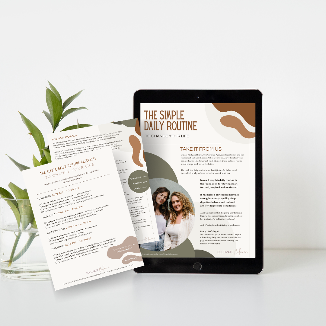 Free Ayurvedic Daily Routine — Cultivate Balance Ayurveda