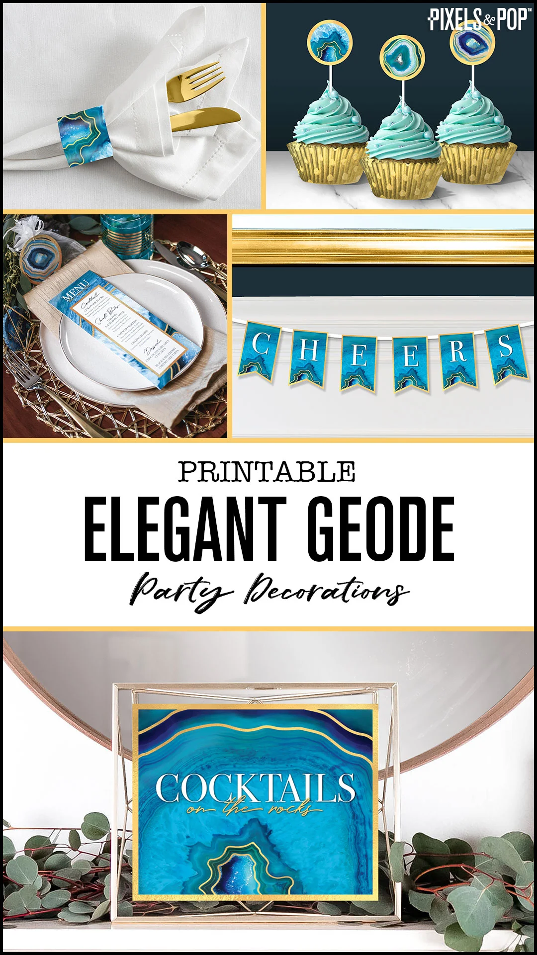 Geode Party Decor — Pixels & Pop