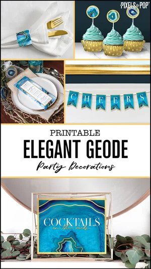 Geode Party Decor — Pixels & Pop