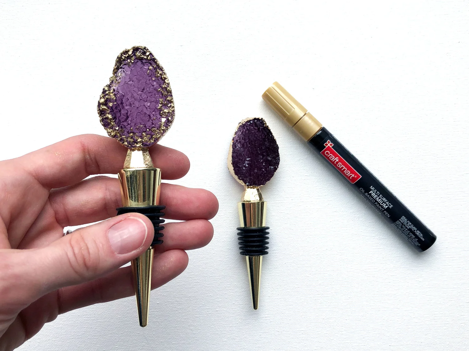 Geode Bottle Stopper Makeover — Pixels & Pop