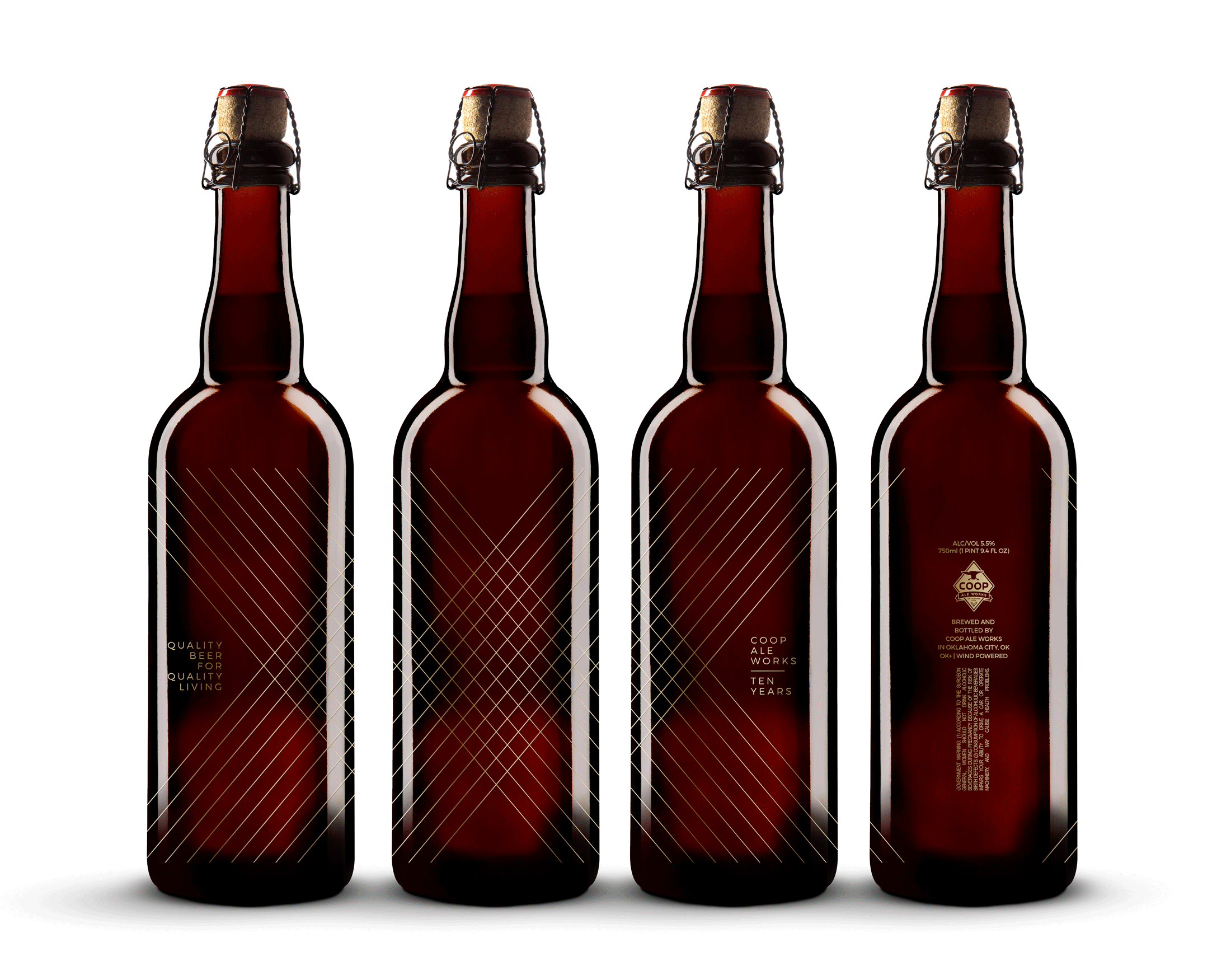 COOP Ale Works 10th Anniversary Barrel Aged Ale Bottle Design — Robot House