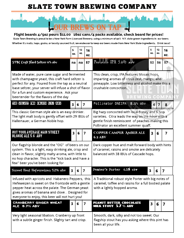 Welcome — Slate Town Brewing Company