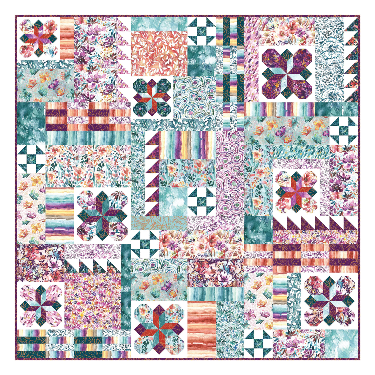 Watercolor Swirl Quilt Pattern Digital download by Create Joy Project ...