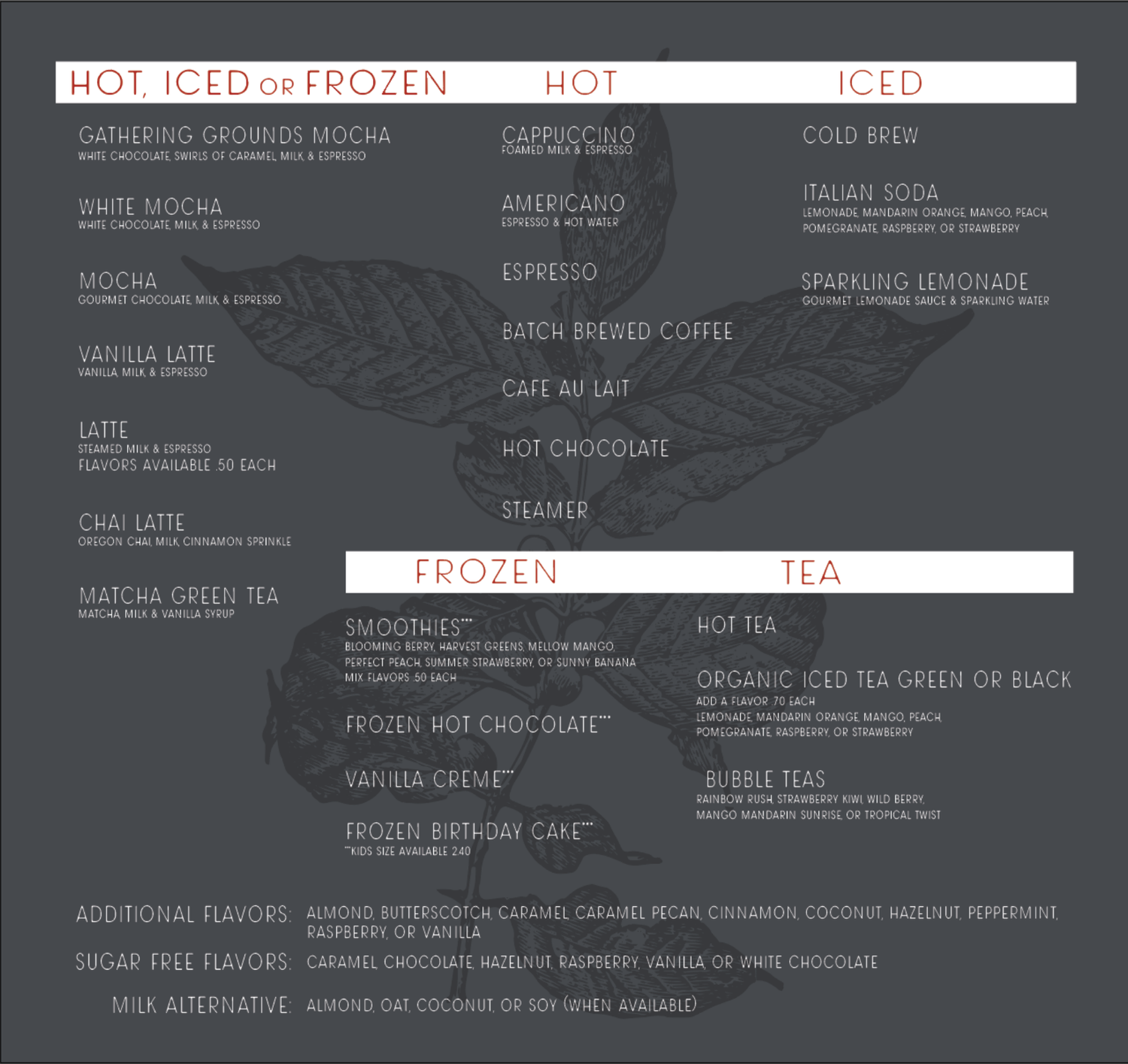Menu — Gathering Grounds Coffee House
