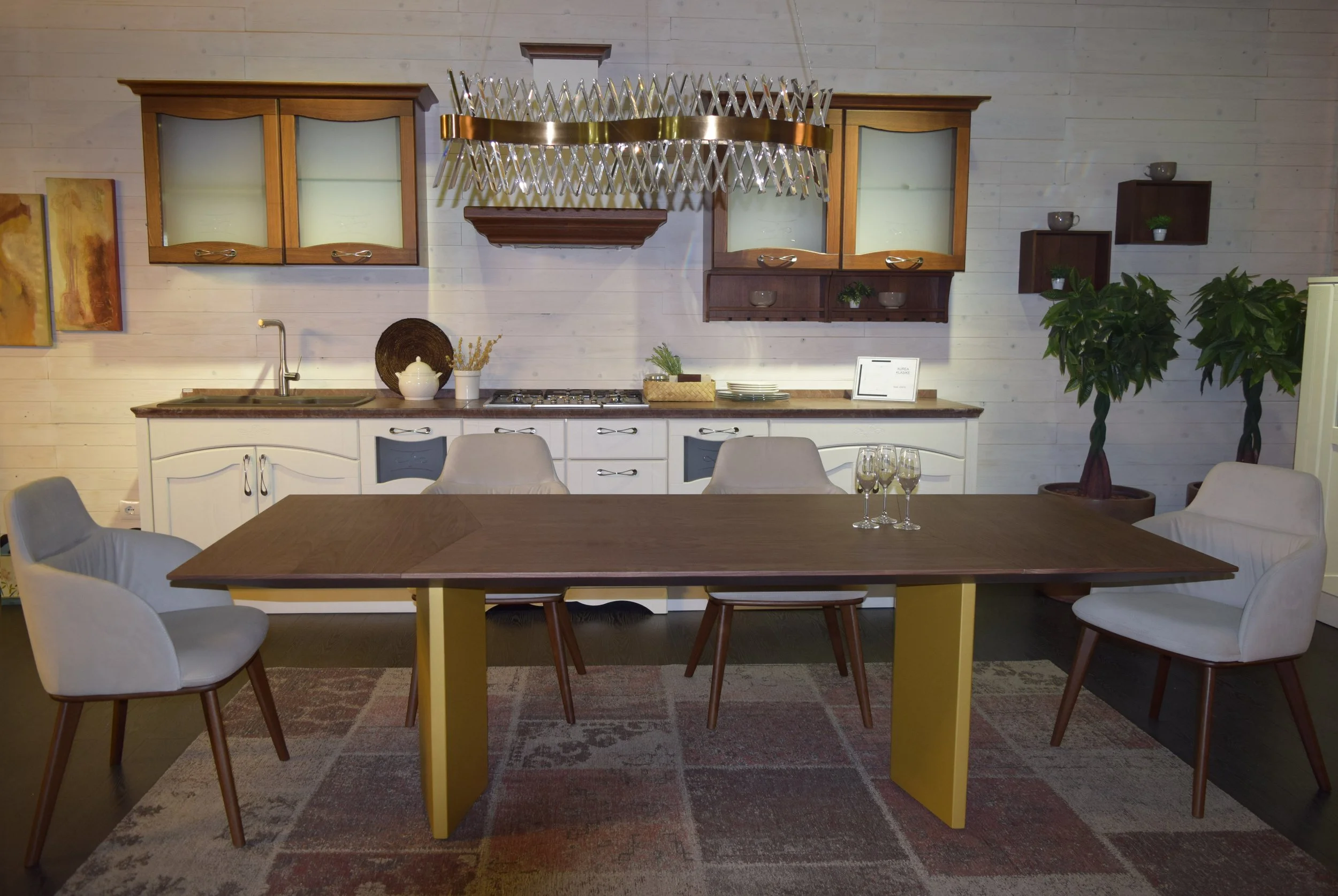D’oro Luxury Rectangular Dining Table with Sculptural Metallic Legs — Able