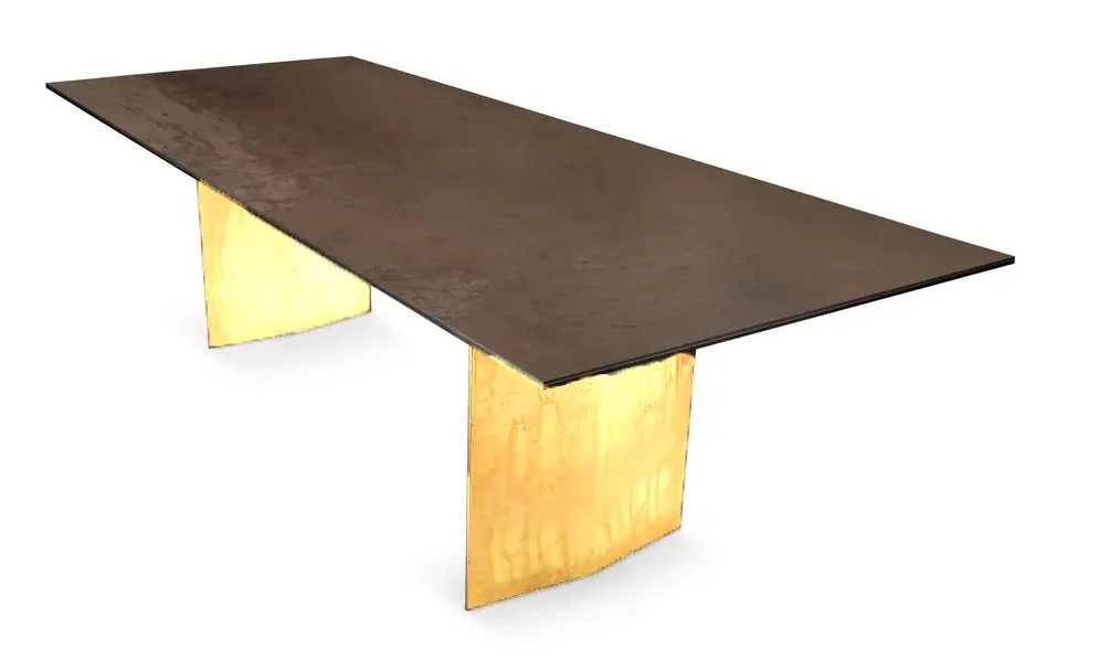D’oro Luxury Rectangular Dining Table with Sculptural Metallic Legs — Able