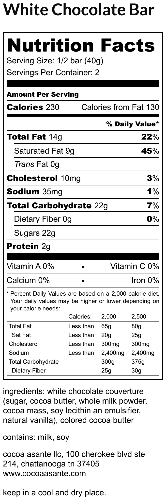 Nutritional Labels — Cocoa Asante