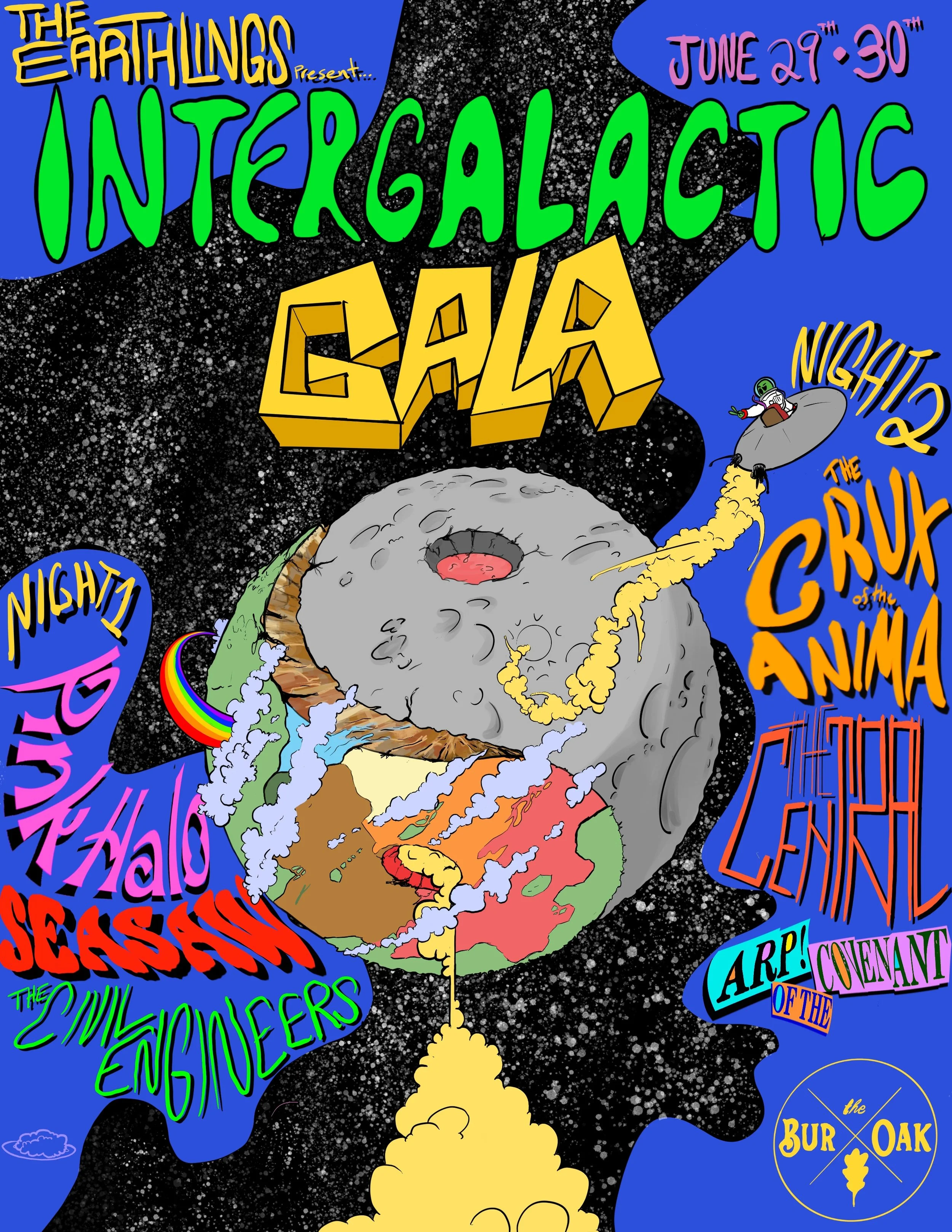 The Earthlings, Pink Halo, Seasaw, and The Civil Engineers: Intergalactic Gala Night 1 — The Bur Oak