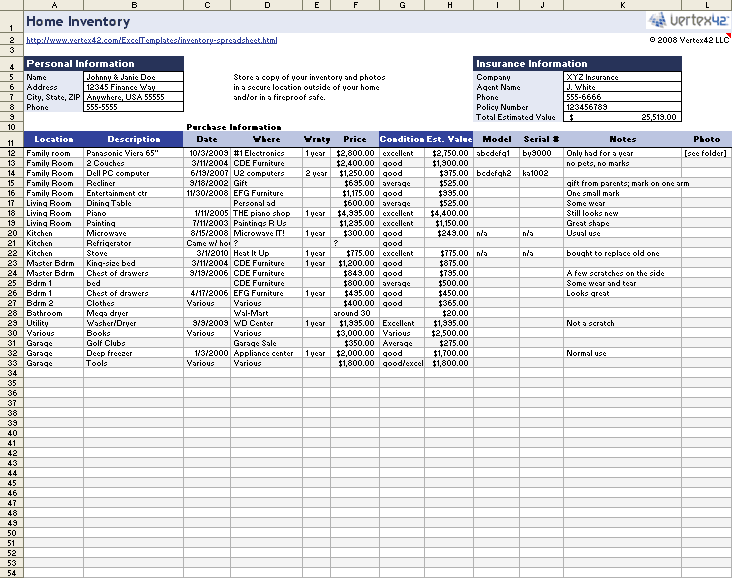 Excel Template Inventory Management