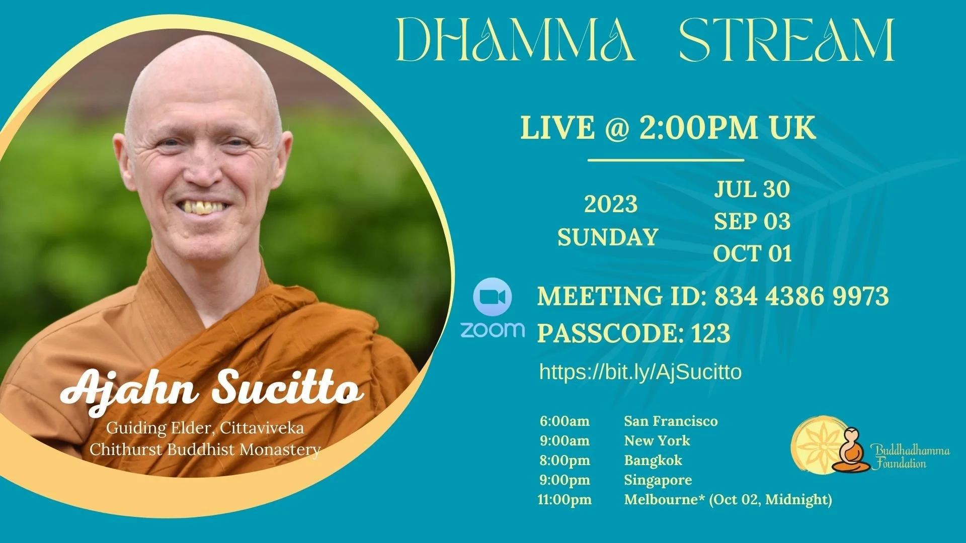 Upcoming Events — Buddha Dhamma Foundation