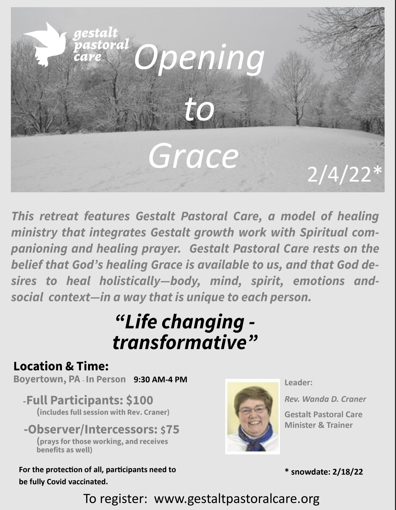 WC Registration Page for February 4, 2022 Opening to Grace Retreat WC ...