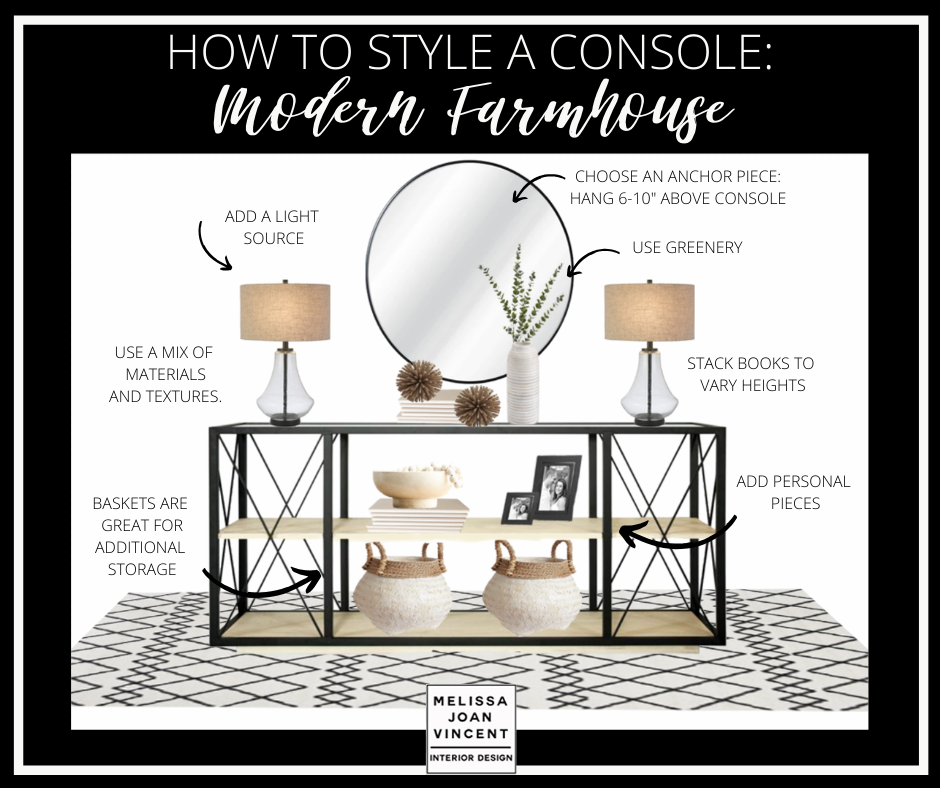 How to Style a Console- Modern Farmhouse — Melissa Joan Vincent ...