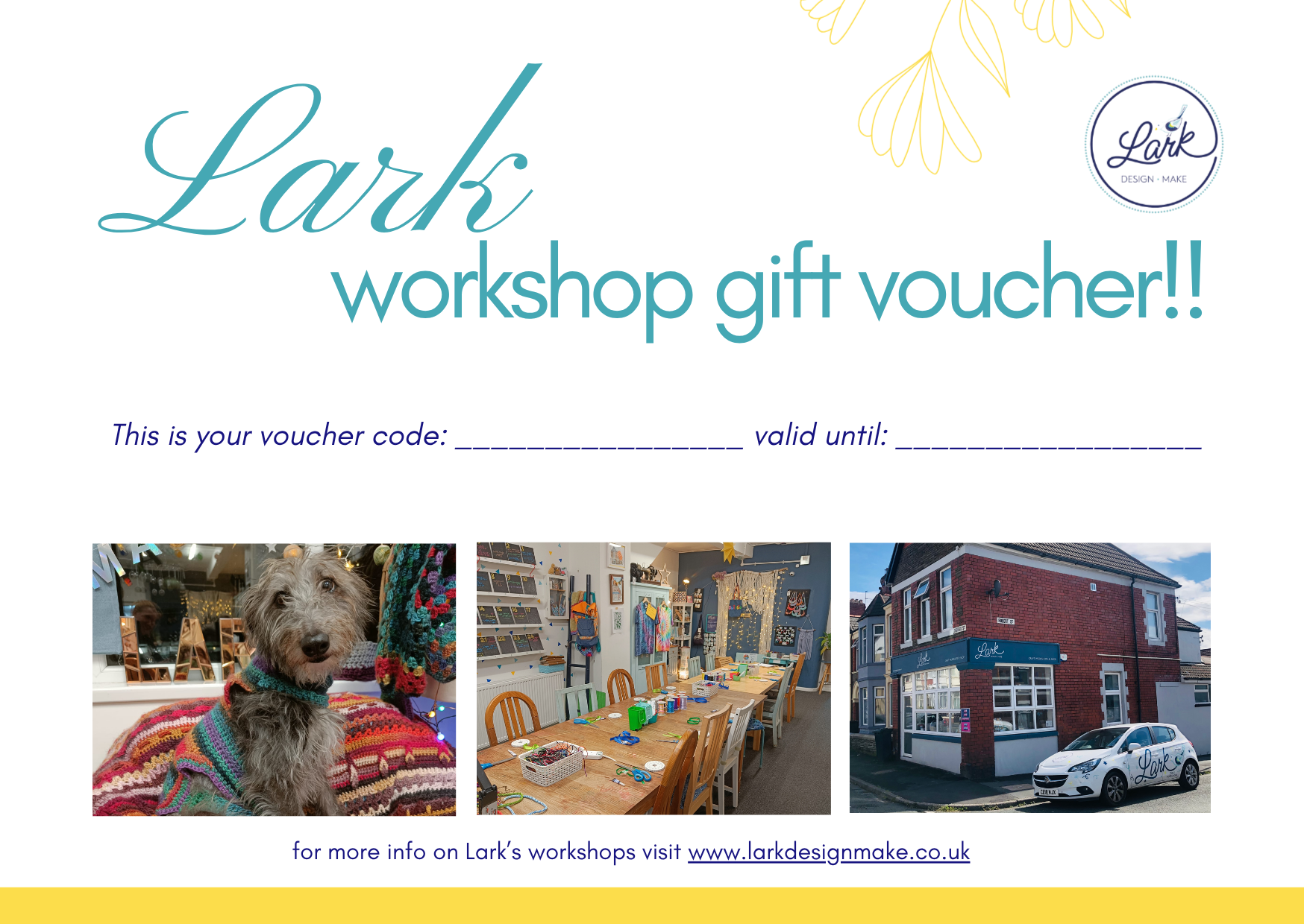Printable Workshop Gift Voucher — Lark Design Make