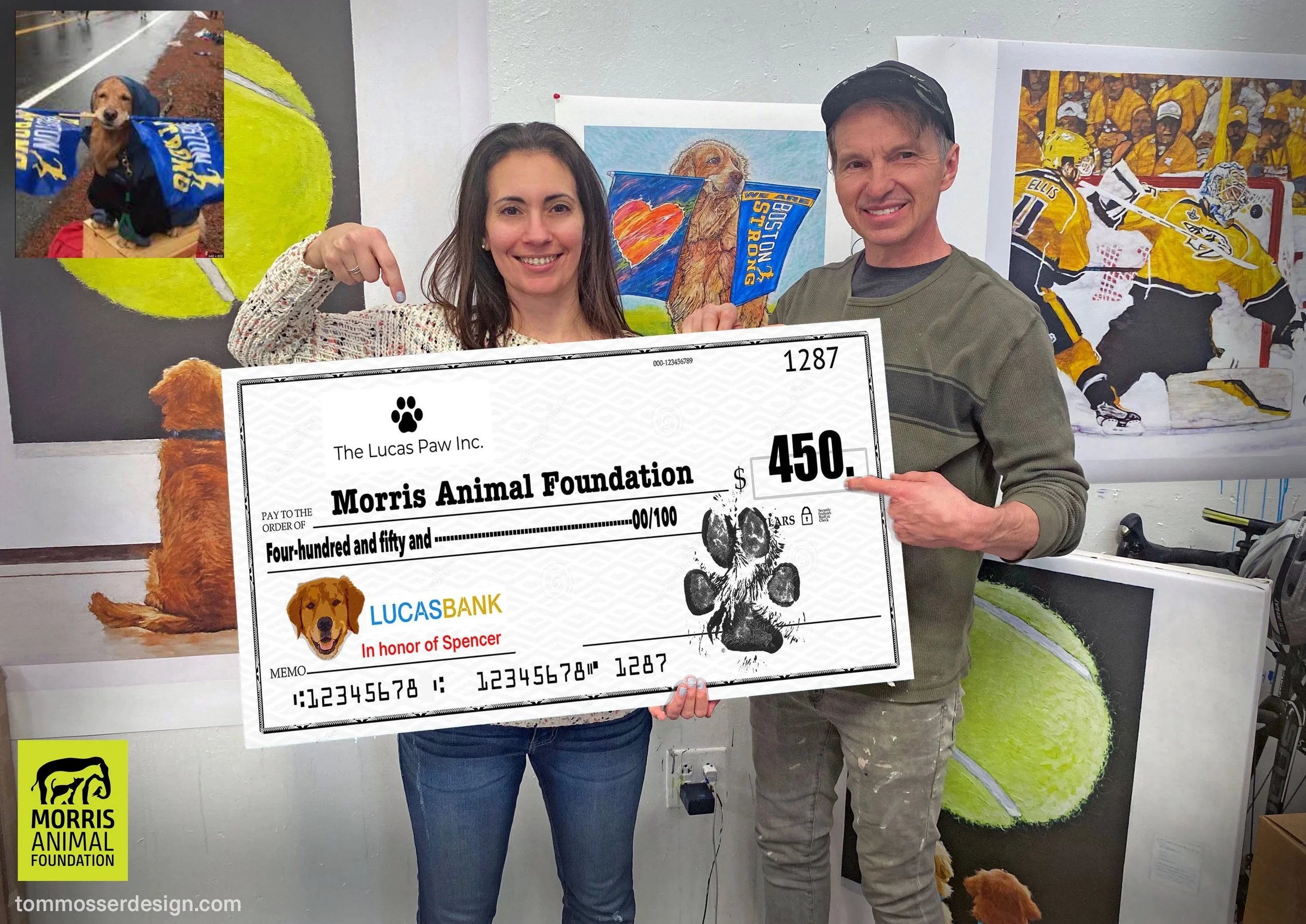 "Celebrating Spencer" paper and canvas prints — The Lucas Paw Inc.