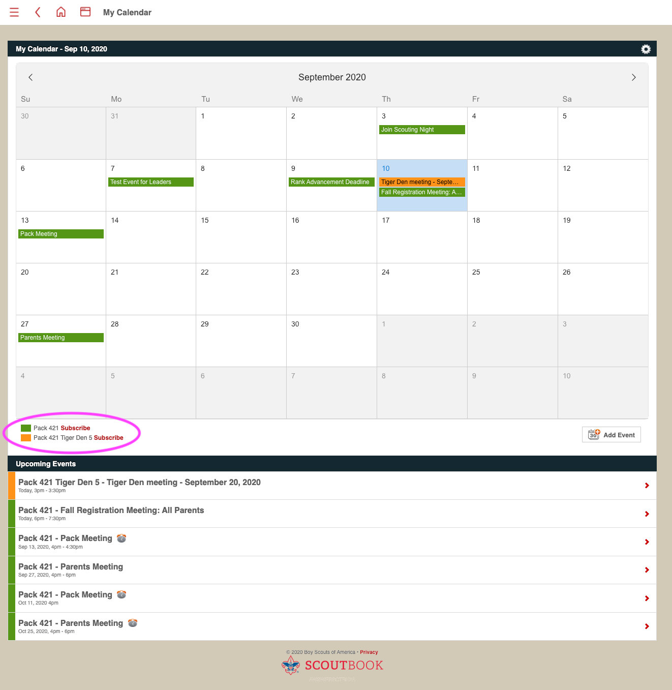 Calendar of Events — Cub Scout Pack 421 | Austin, TX