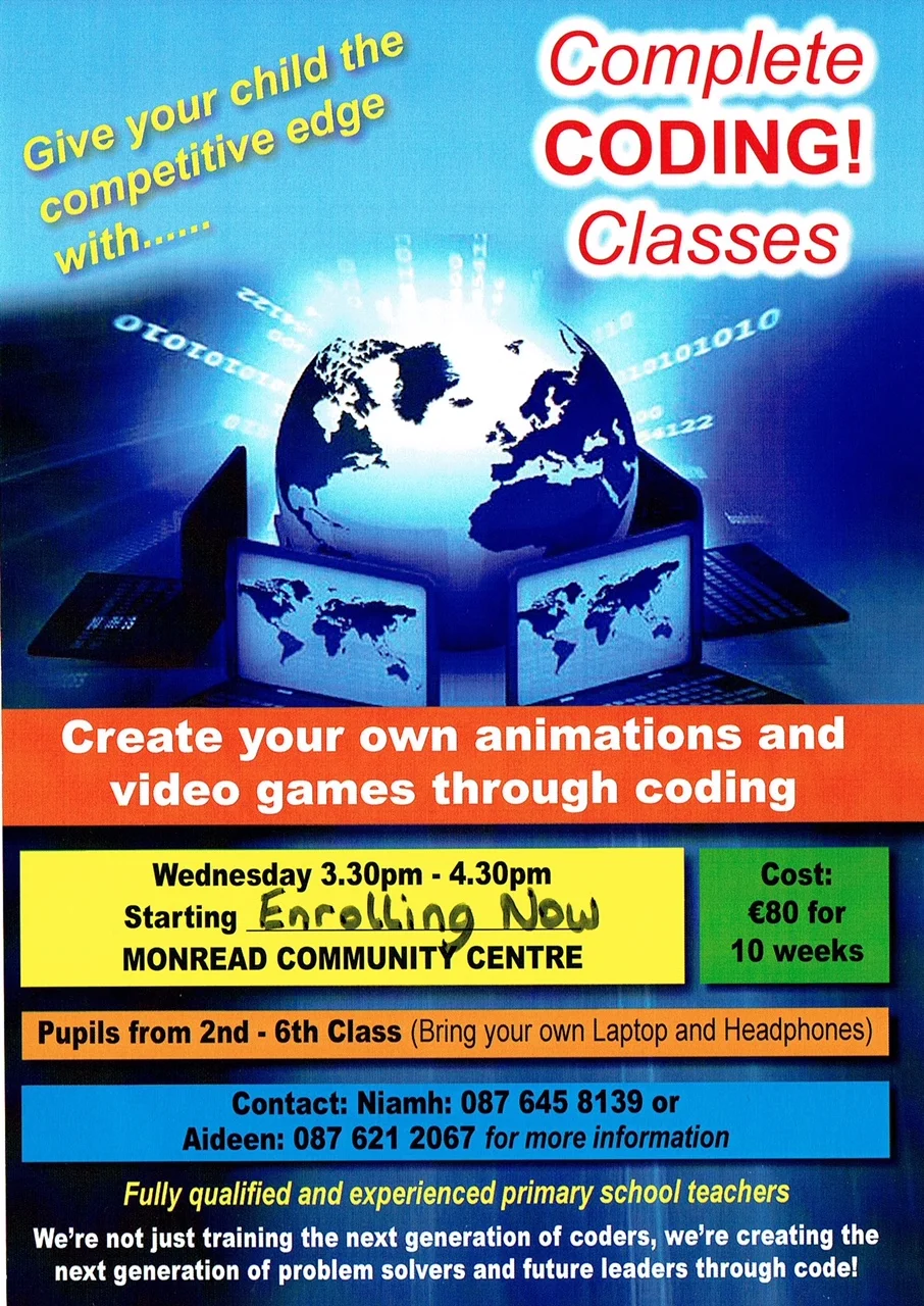 Primary school kids coding classes now enrolling — Monread Community Centre