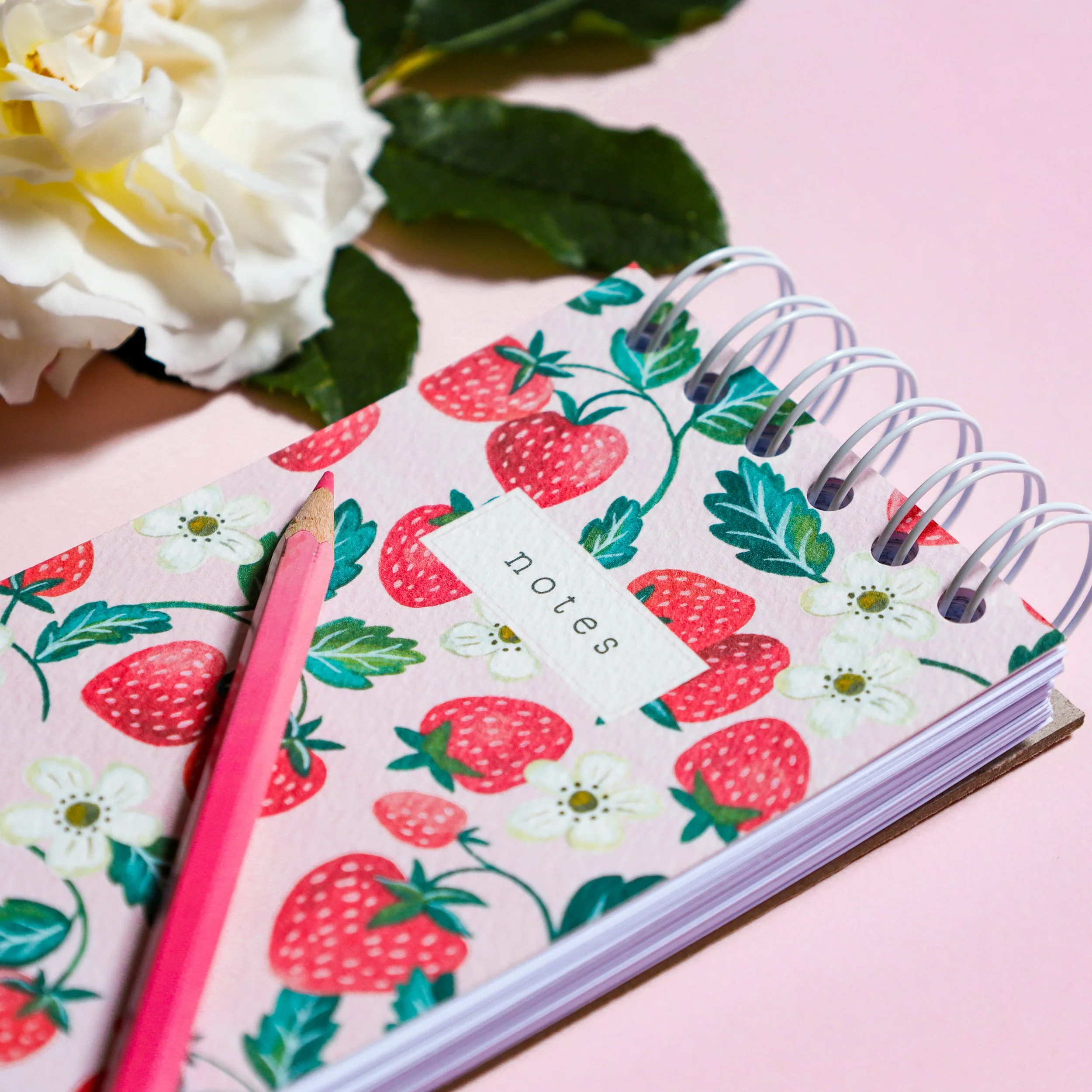 'Strawberry Shortcake' Spiral Notepad — Nancy Chalmers