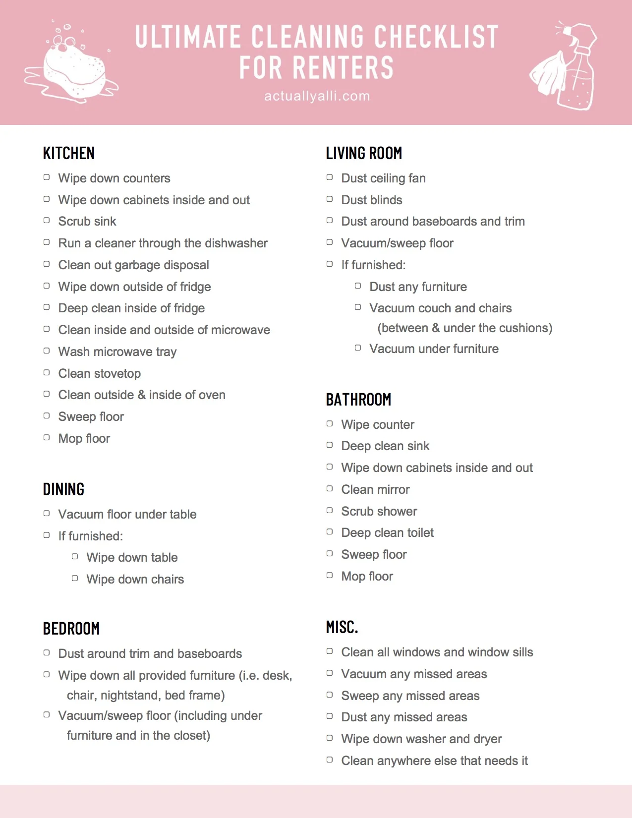 Renter's Ultimate Moving Guide (+ FREE Cleaning Checklist) — Actually ...