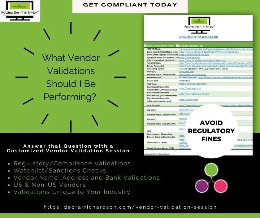 Customized Vendor Validations Session - Vendor Process Best Practices