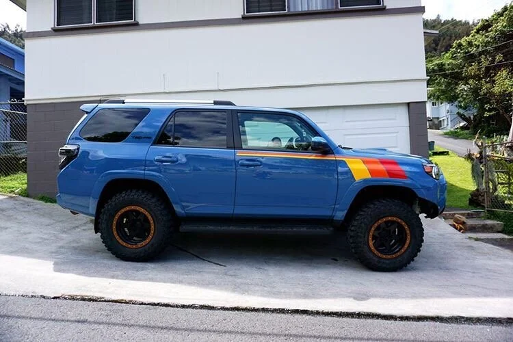 4Runner - Racing theme - "B. T. F" side stripes (front) — Taco Troopers