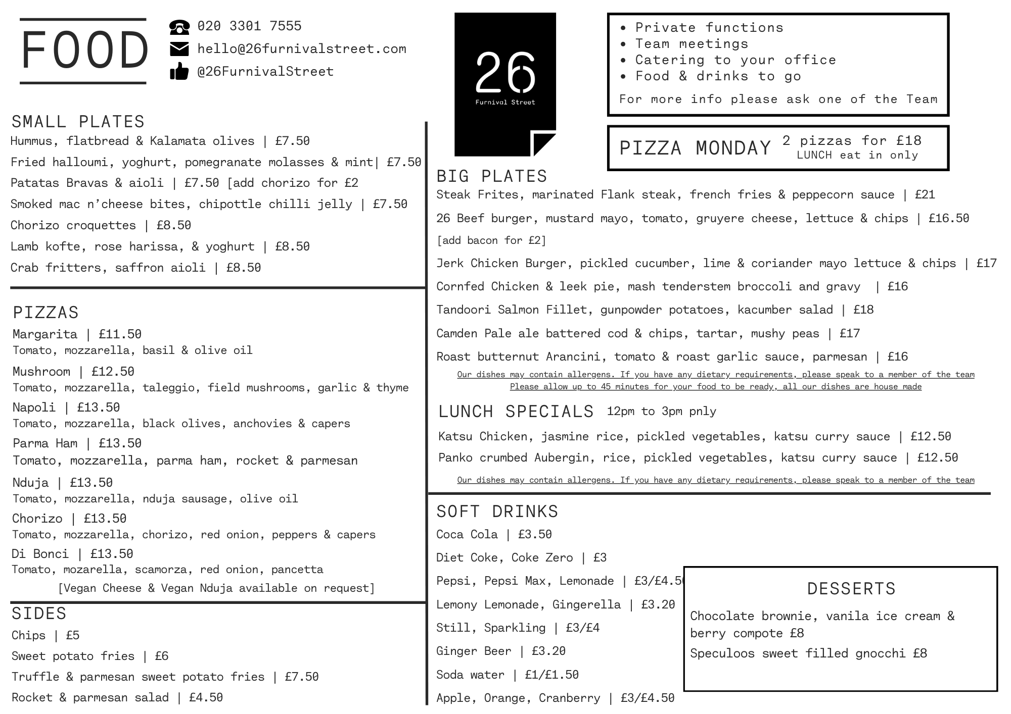 Food — 26 Furnival Street