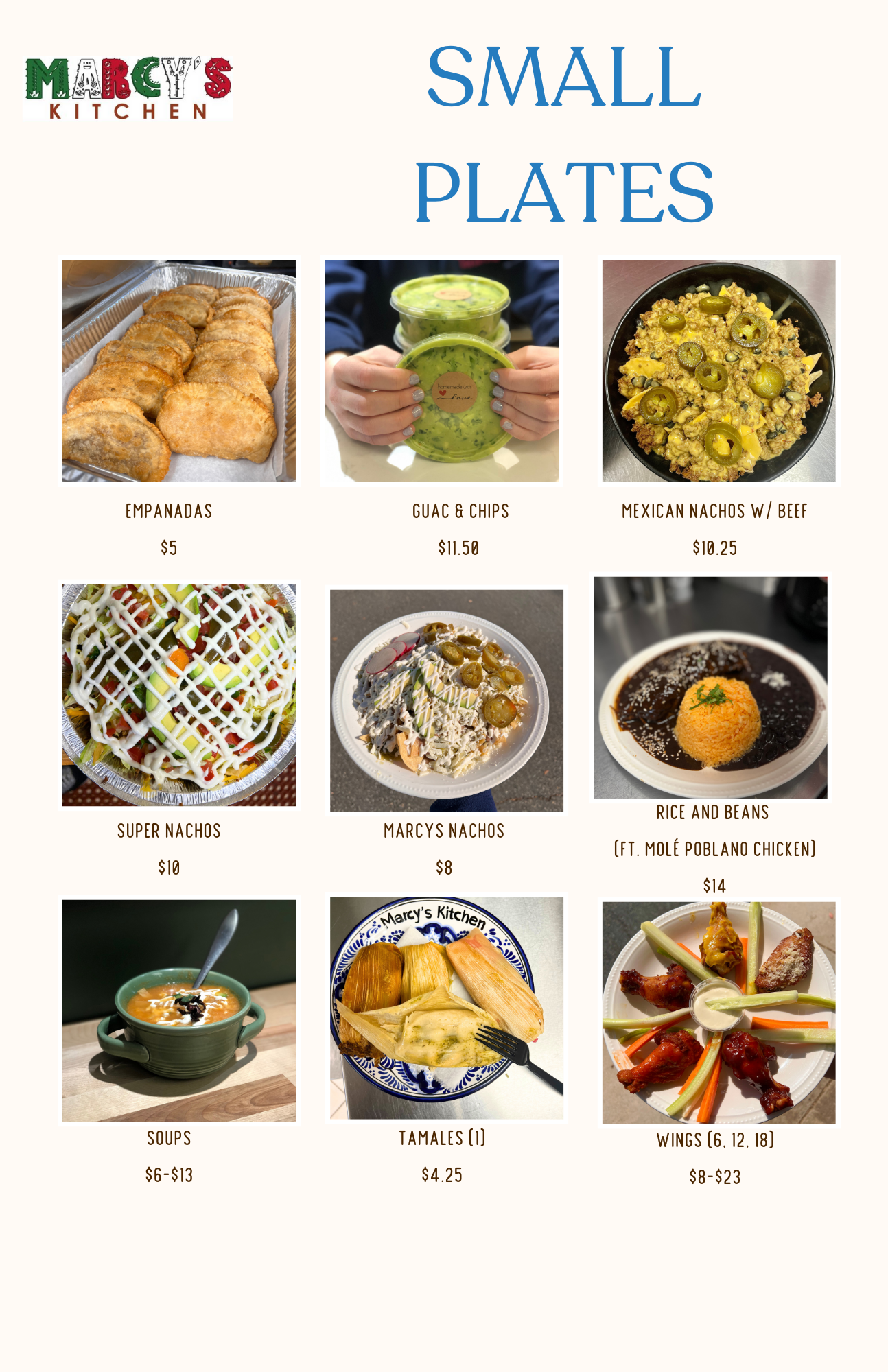 Full Menu — Marcy's Kitchen