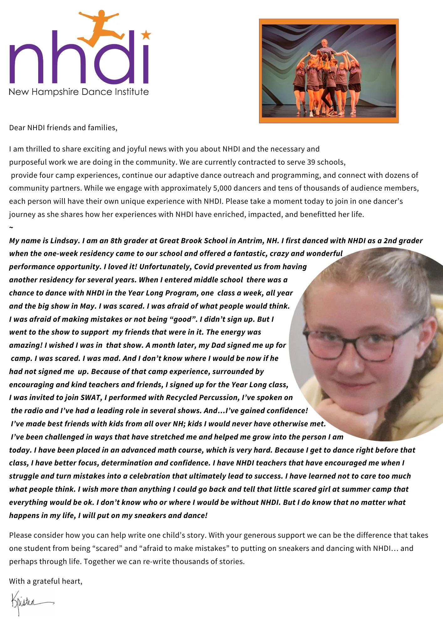 Annual Appeal — New Hampshire Dance Institute