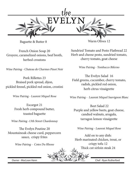 All Day Menu — The Evelyn