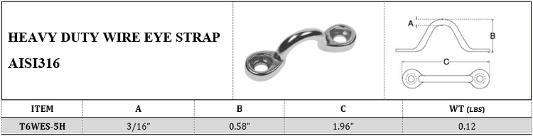 STAINLESS STEEL HEAVY DUTY WIRE EYE STRAP AISI316 - T6WES-5H — Kerr ...