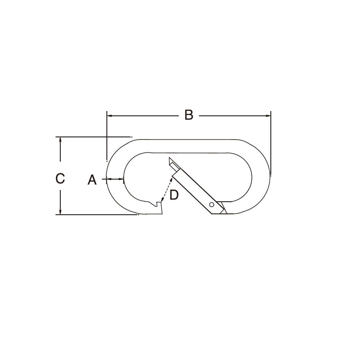 STAINLESS STEEL OVAL STRAIGHT SNAP HOOK AISI316 — Kerr Unit Inc