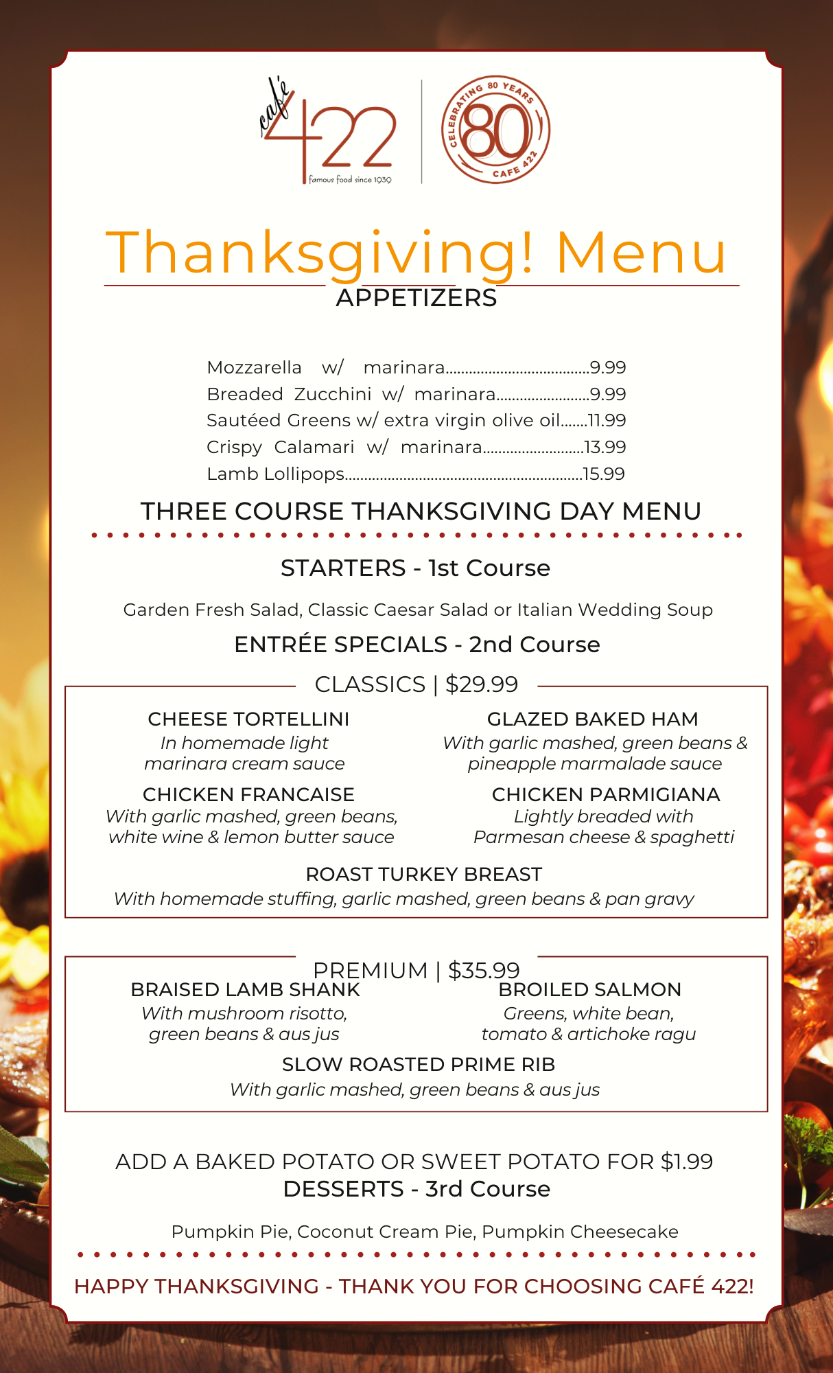 Thanksgiving — Café 422