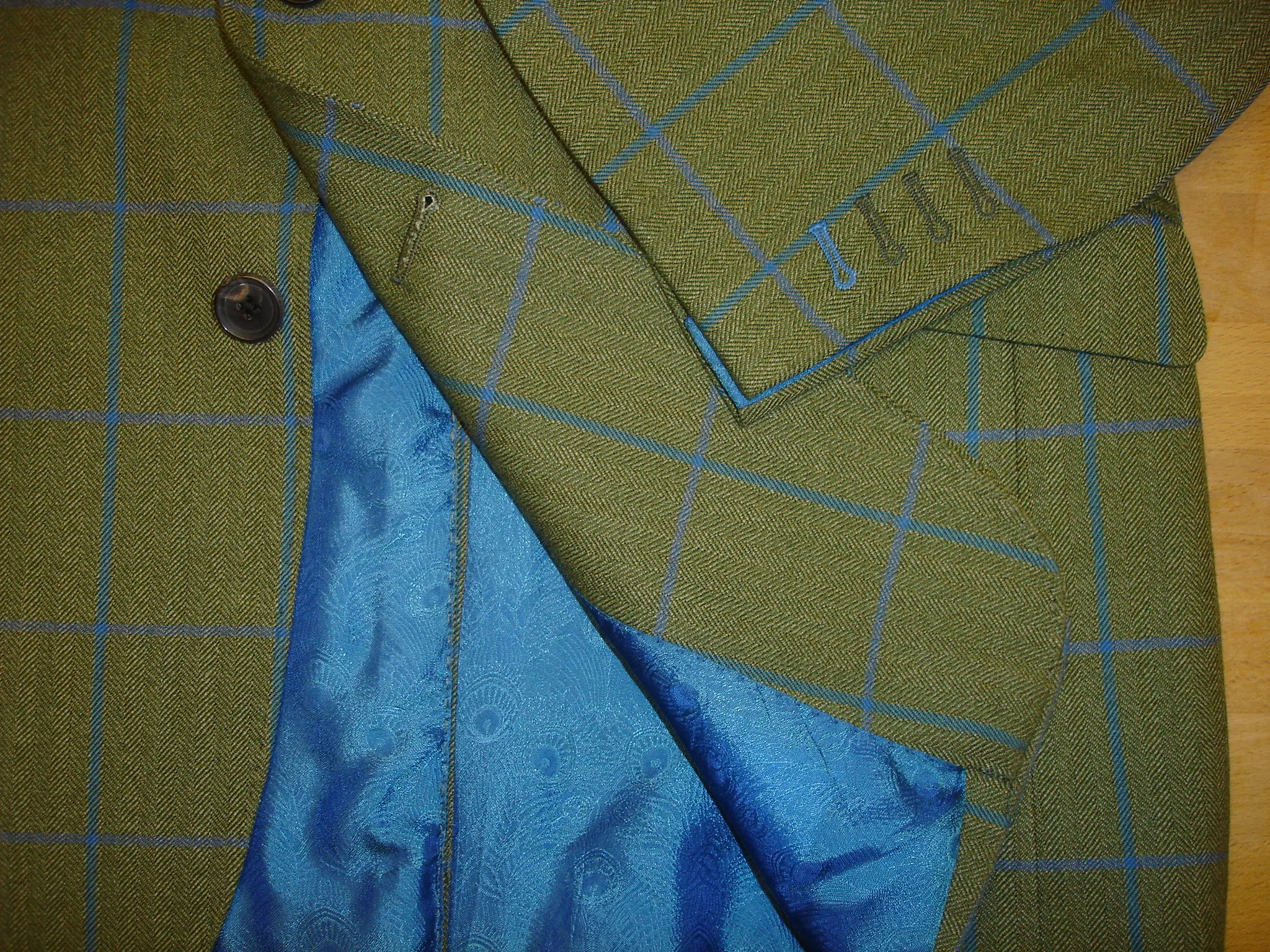 Green and Blue Check Tweed Jacket in Worsted Alsport — TWEED ADDICT