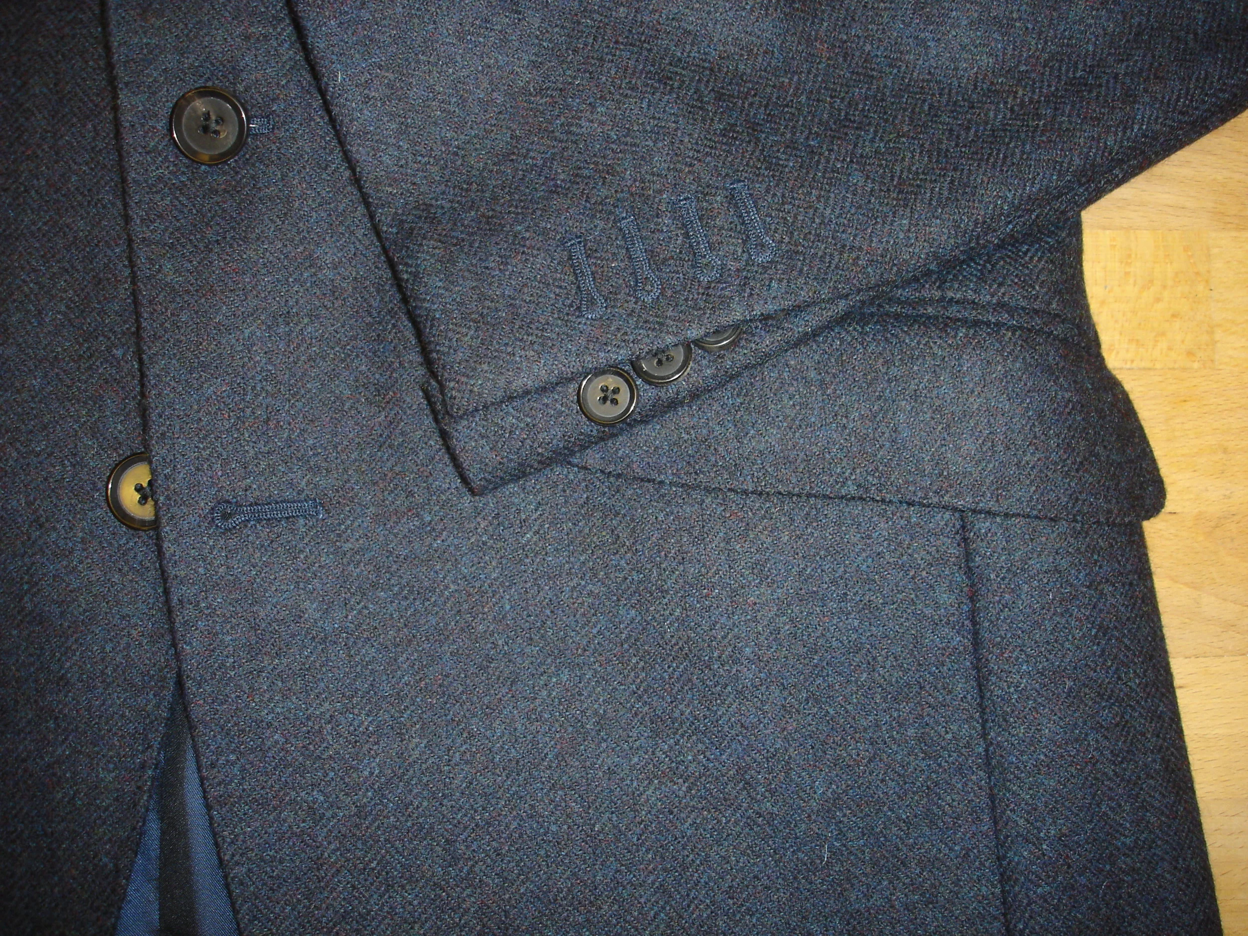 Navy Blue Herringbone Tweed Jacket in Yorkshire Cheviot Tweed — TWEED ...