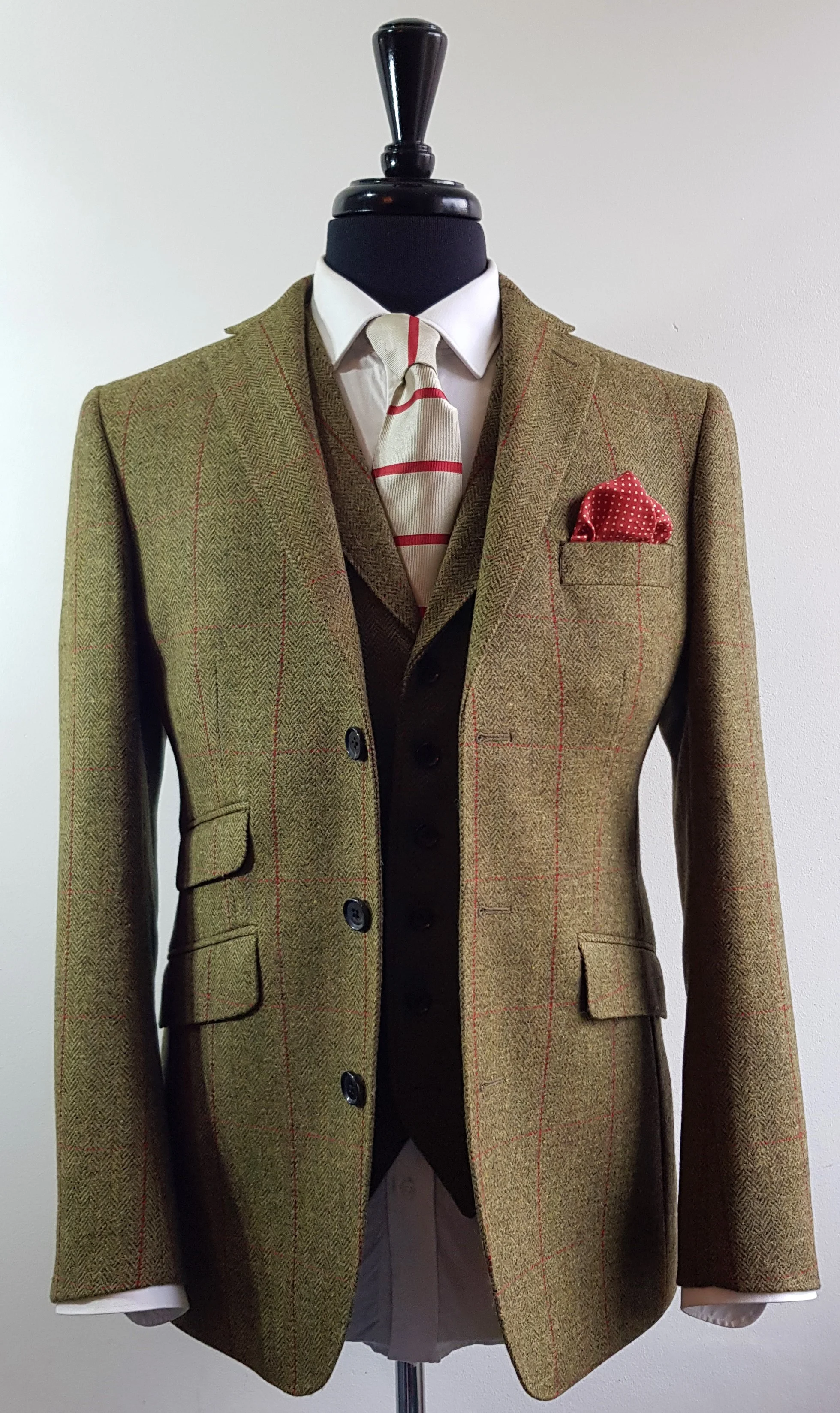 Green and Red Check Tweed Jacket and Waistcoat — TWEED ADDICT