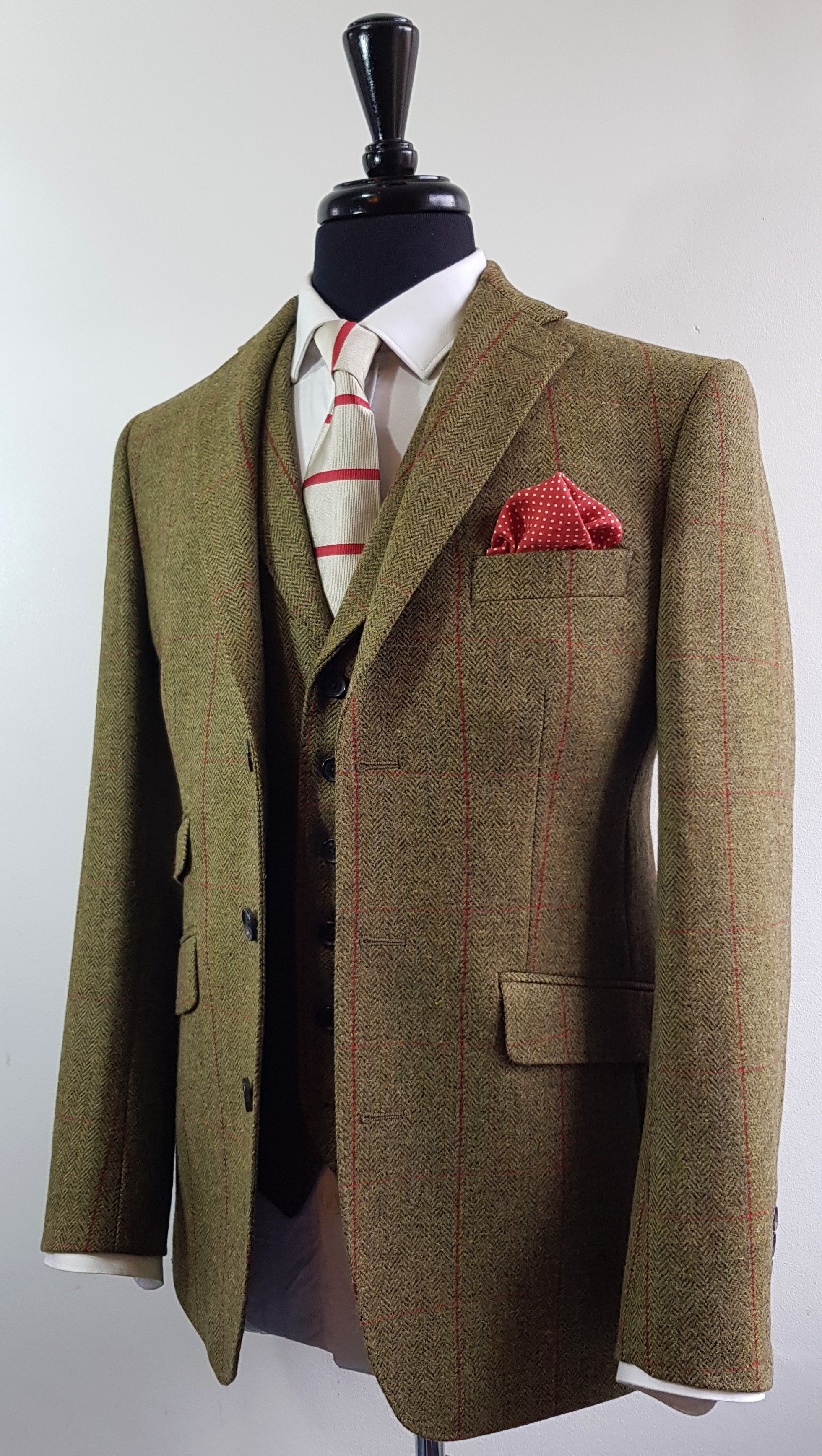 Green and Red Check Tweed Jacket and Waistcoat — TWEED ADDICT