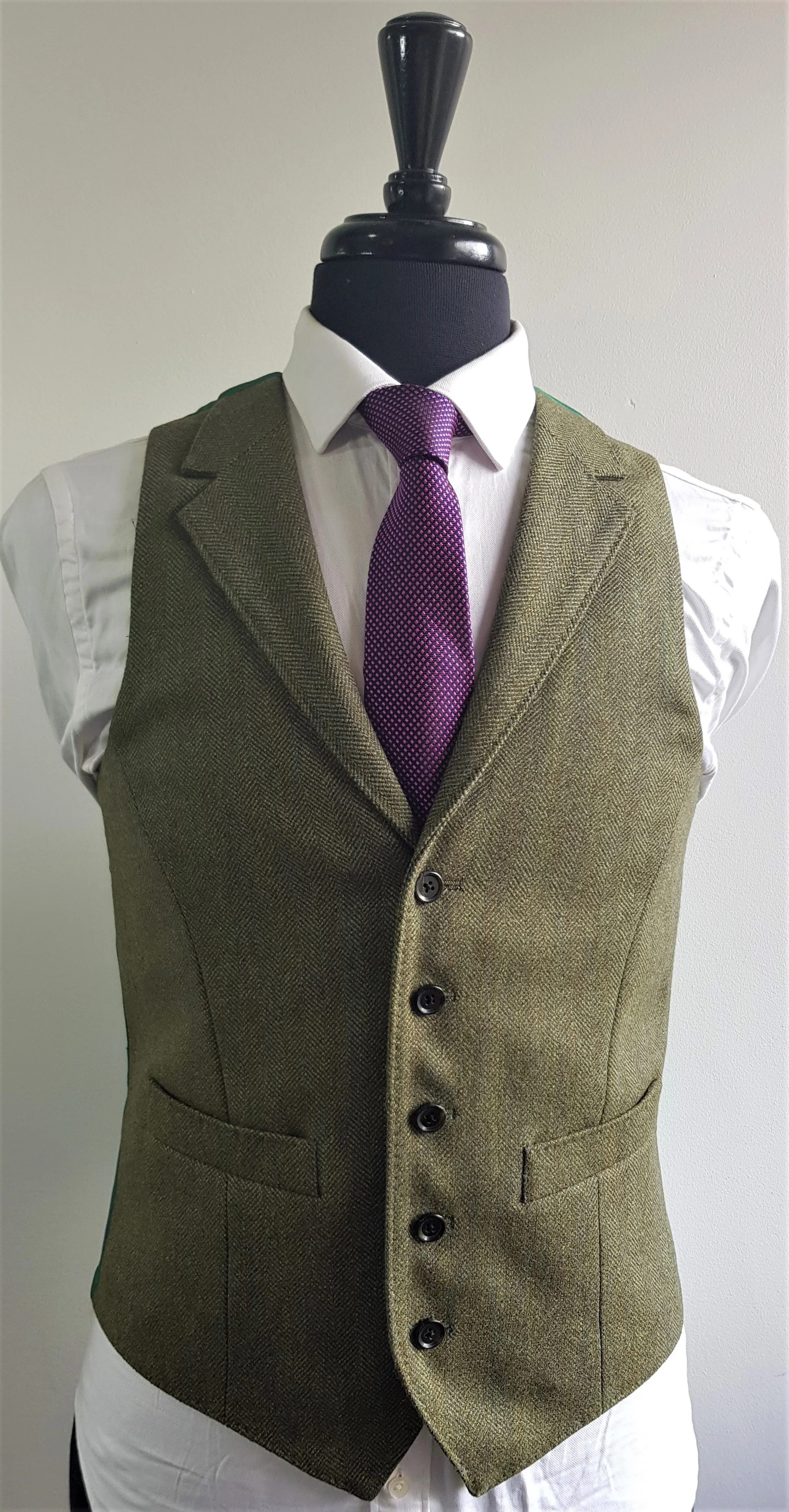 Green Herringbone 3 Piece Tweed Suit — TWEED ADDICT