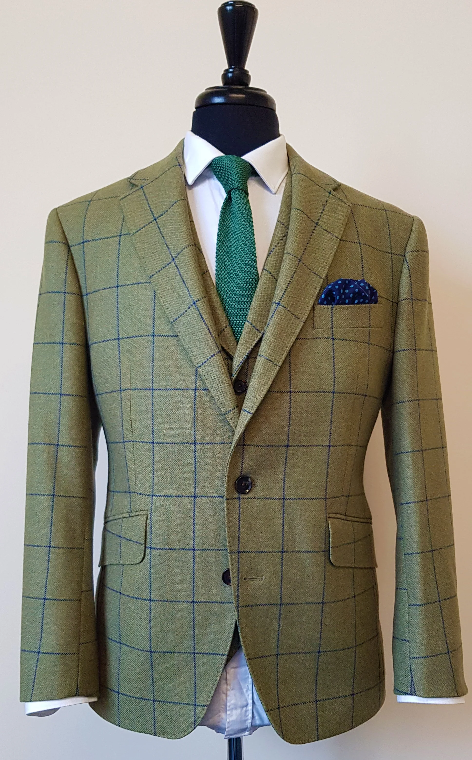 3 Piece Green and Blue Check Suit in Johnstons of Elgin Tweed — TWEED ...