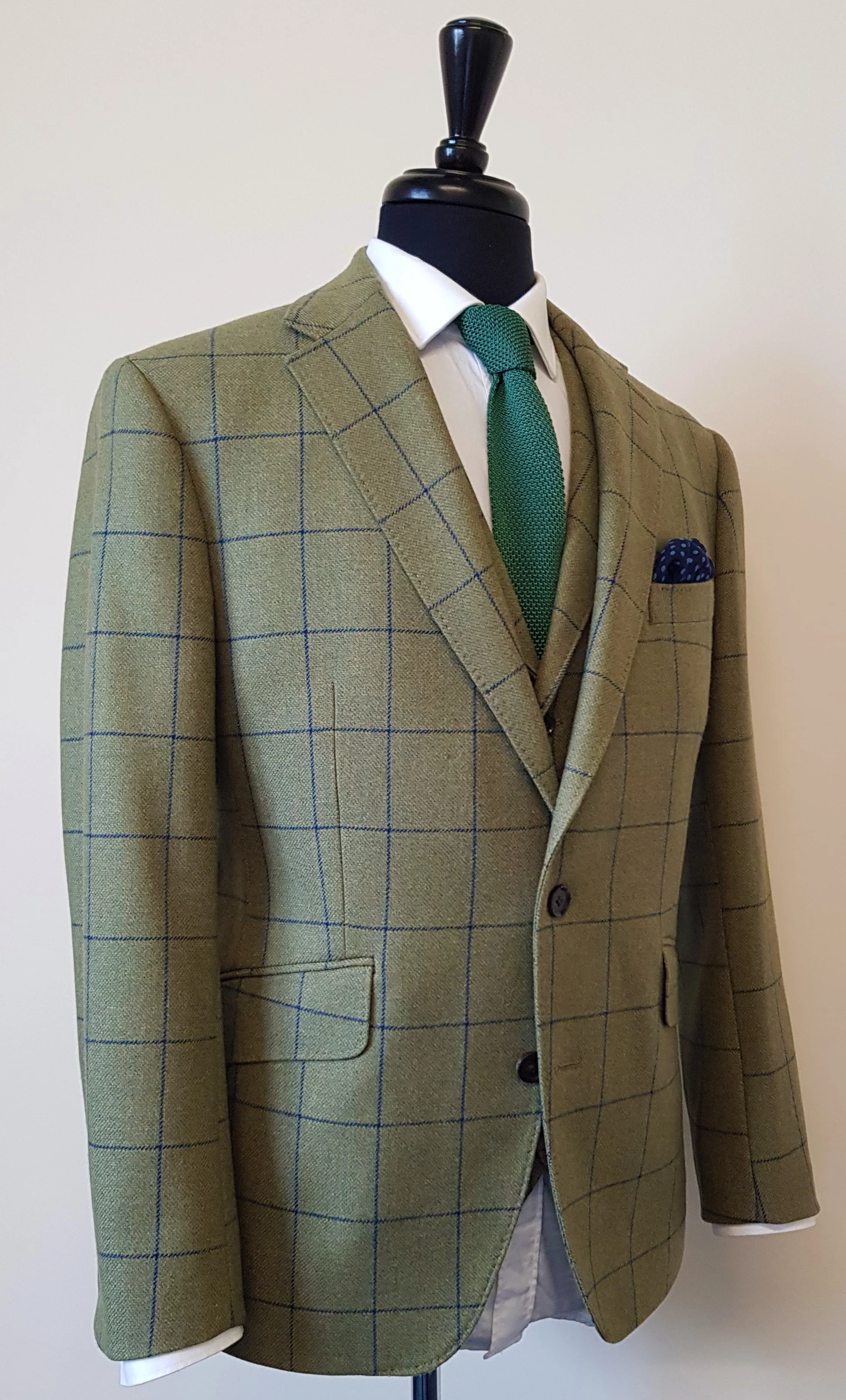 3 Piece Green and Blue Check Suit in Johnstons of Elgin Tweed — TWEED ...
