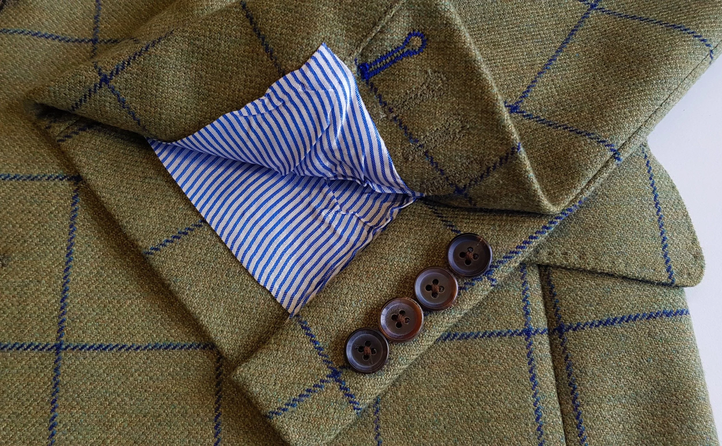3 Piece Green and Blue Check Suit in Johnstons of Elgin Tweed — TWEED ...