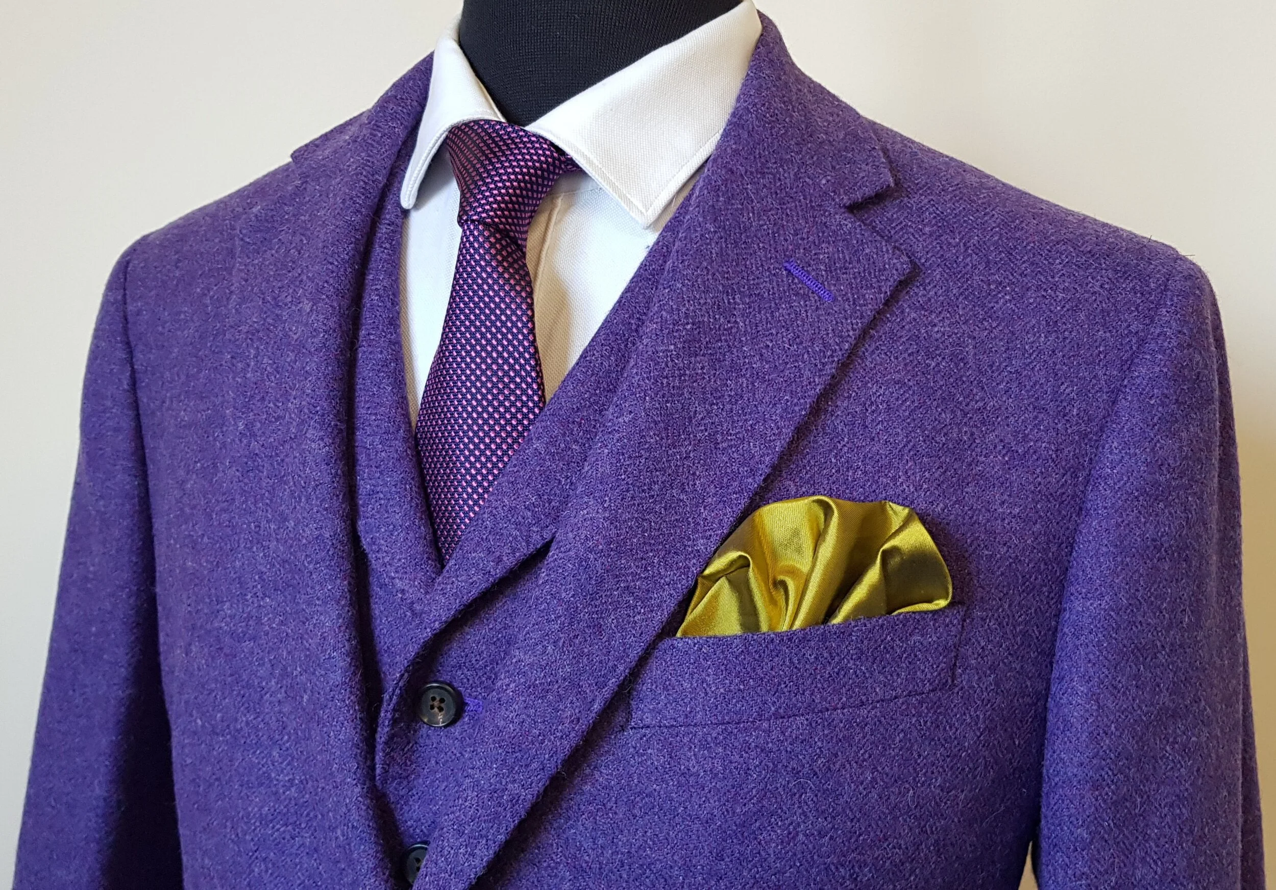 Purple herringbone 3 piece tweed suit — TWEED ADDICT